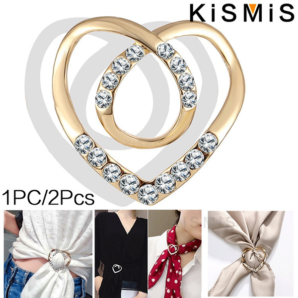 KISMIS 1PC/2Pcs Summer Women's Silk Scarf Button Simple T-shirt Corner ...