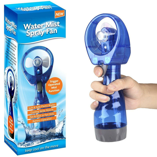 Portable Hand Held Battery Power Fan Air Water Mist Bottle Cooling ...