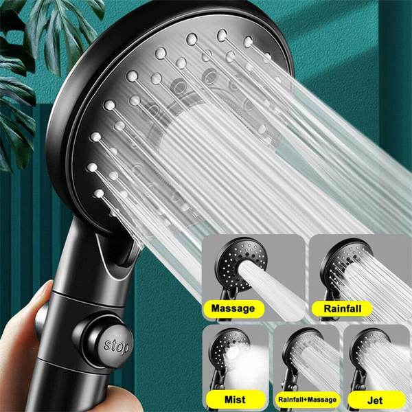 High Pressure Shower Head Handheld High Pressure Water Saving 5 Modes