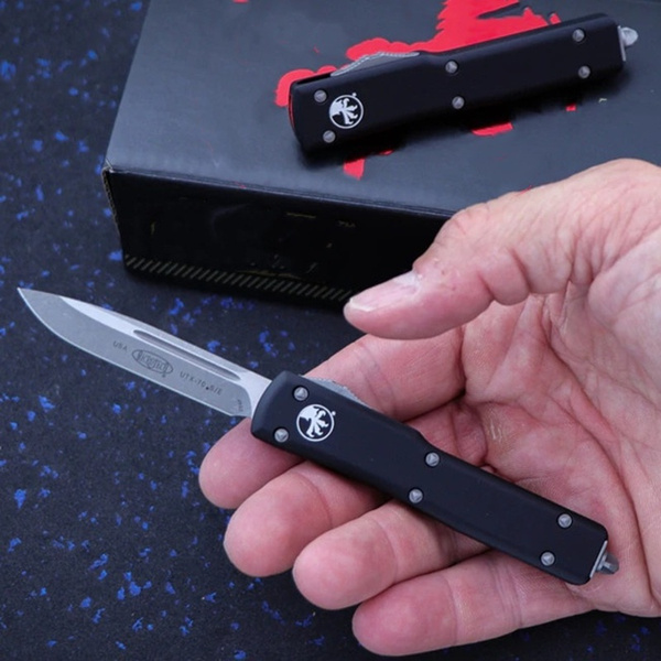 Military Switchblade spring knife Straight Out AUTO OTF Knives Portable ...