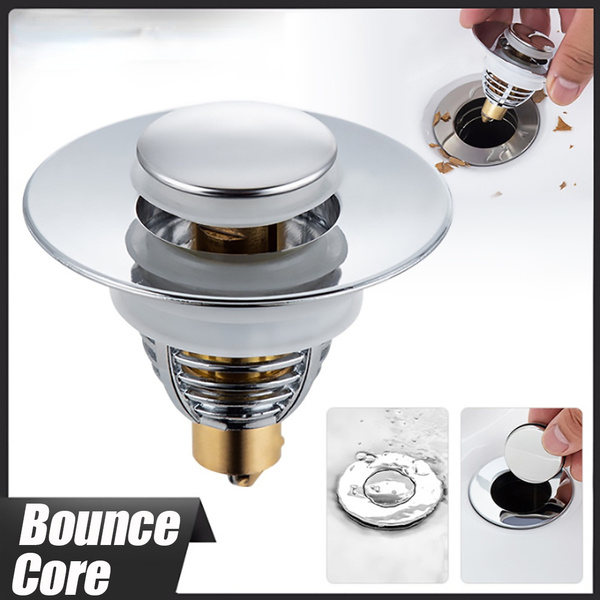 Universal Stainless Steel Basin Pop-Up Bounce Core Basin Drain Filter ...