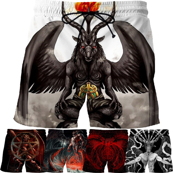 Horror Style Demon Satan 3D Printed Men's Hot Summer Beach Shorts | Wish