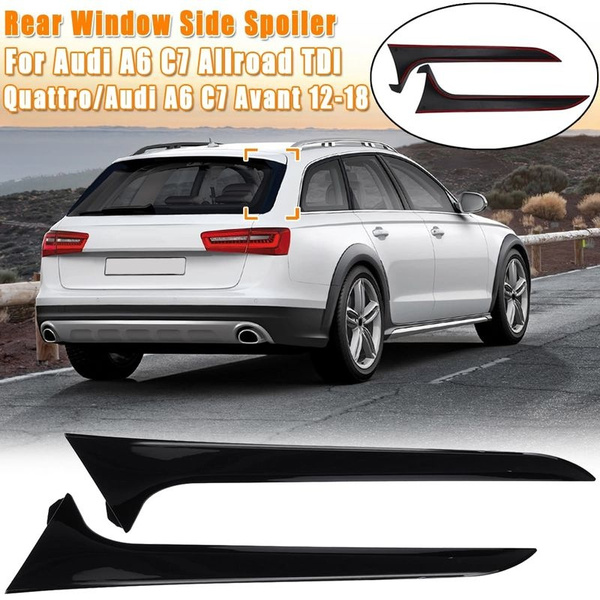 2pcs Black Rear Window Side Spoiler Wing Auto Rear Window Spoiler Trim ...