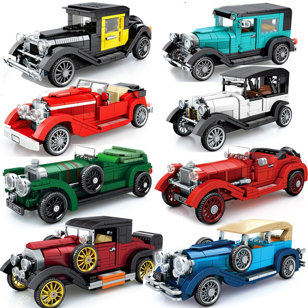 Mini Retro Car Building Blocks Classic Racing Cars Toys DIY Bricks Kits ...