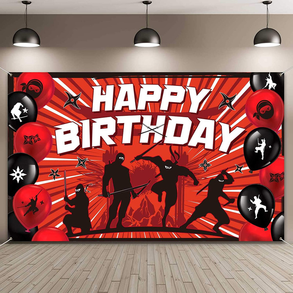 Birthday Party Backdrop Decorations Warrior Birthday Banner Themed ...