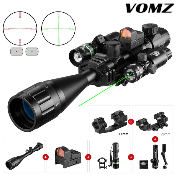 VOMZ 6-24x50 AOE hunting Riflescope Red dot holographic tail laser set ...
