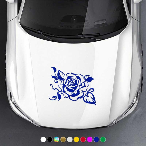 1PC Classic Car Stickers Beautiful Flower Reflective Vinyl Decal Rose ...