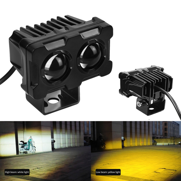 1/2PCS 12V-85V Driving Spot Fog Lights External Dual Colour LED Lens Hi ...