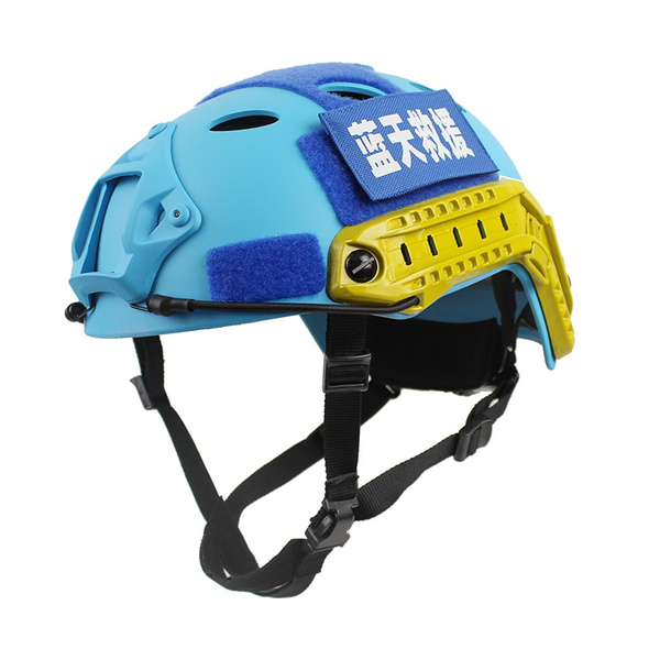 Blue/Red Light Rescue Helmet Firefighter Type Safety Training Emergency ...