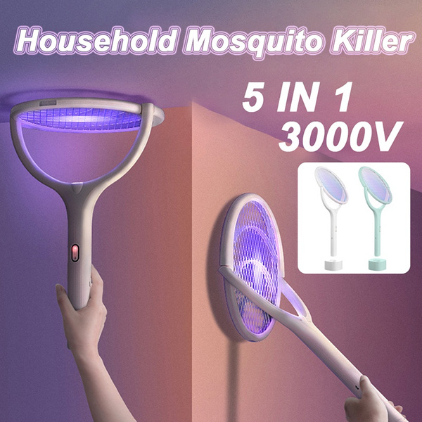 5 IN 1 Mosquito Racket Mosquito Electric Killer Rechargeable Fly ...