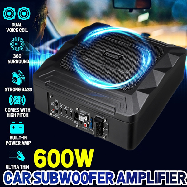 600W Voice Coil Car Subwoofer Speaker Active Under Seat Slim Sub Woofer ...