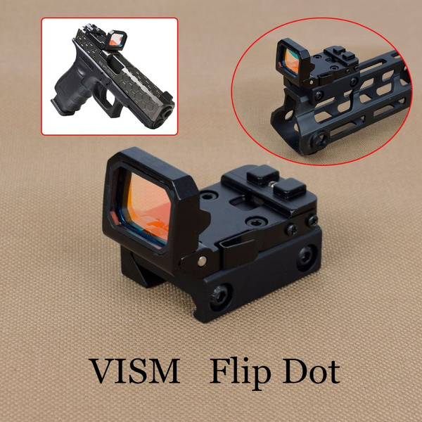 VISM Flip Dot Mini RMR Red Dot Sight Scope Collimator 20mm Rail For Gun ... VISM Flip Dot Mini RMR Red Dot Sight Scope Collimator 20mm Rail For Gun ...