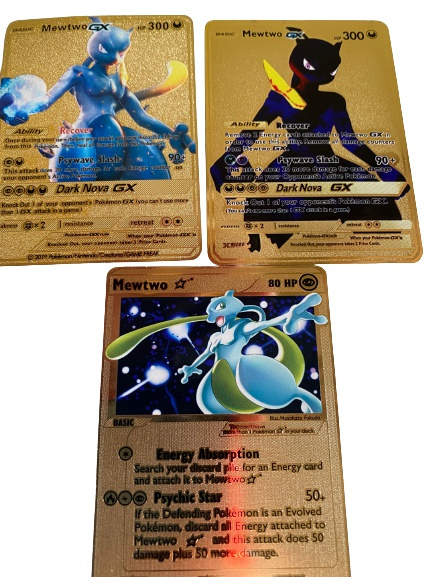Custom Mewtwo Gold metal card Sets | Wish
