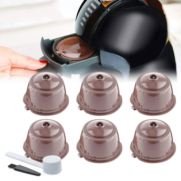 Reusable Coffee Capsule Filter Cup Refillable Caps Spoon Brush Filter ...