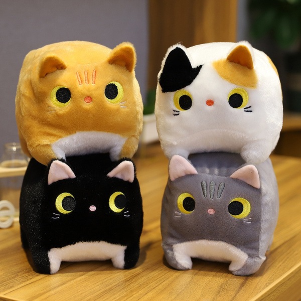 6“Square Cartoon Stuffed Cat Plush Toys Set, Cute Kitty Plushie Cat ...