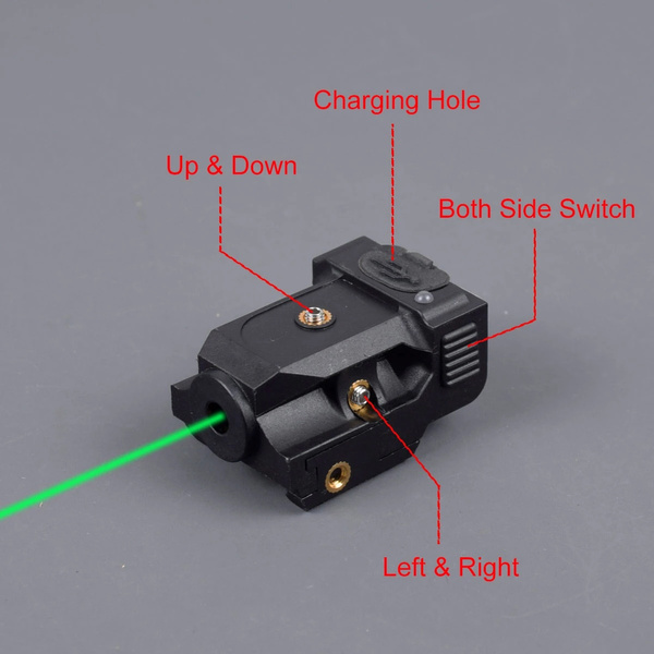 Rechargeable Compact Pistol Mini Green Laser Pointer Sight For Glok 17 ...