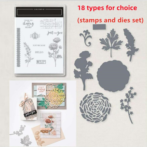 18 Types New Transparent Clear Stamps And Dies Set For Diy Card Making ...
