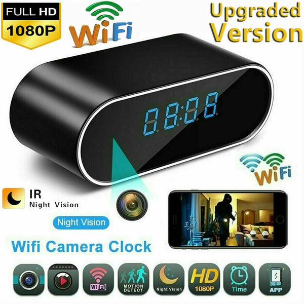 Upgraded ! HD 1080P Hidden Wireless WiFi IP Camera Alarm Clock Night ...