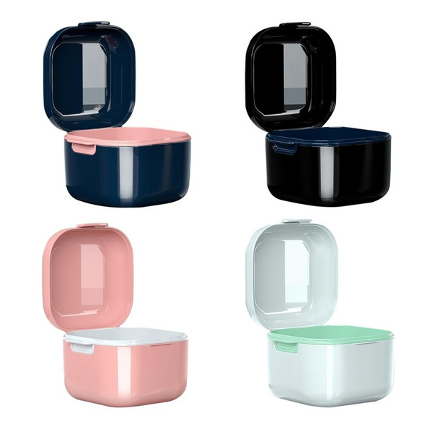 Denture Case with Strainer Basket Complete Clean Care False Teeth ...