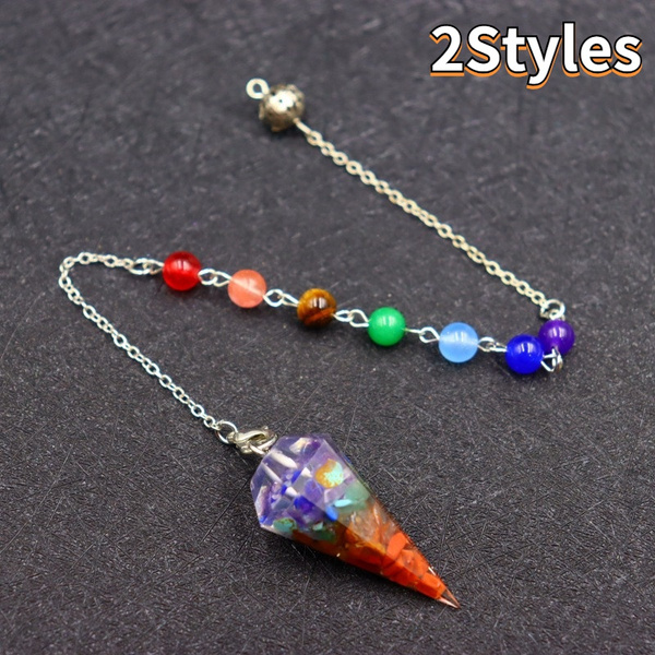 7 Chakra Healing Crystals Pendulum for Dowsing Divination Quartz ...