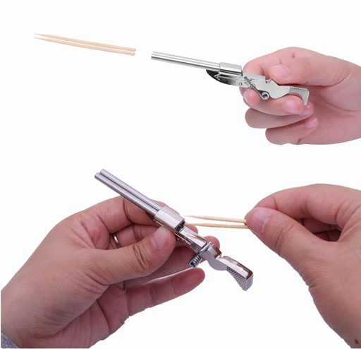 Toothpick Gun Doubleshot Mini Launcher Toy Shotgun Decompression ...
