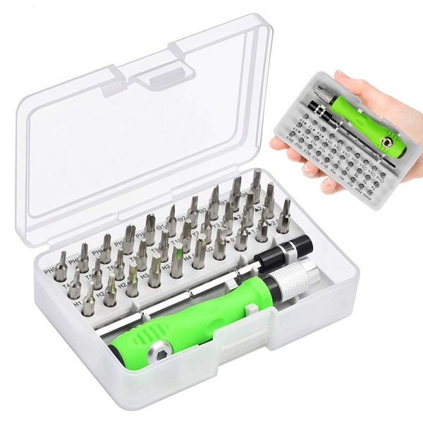Mini Screwdriver Set Magnetic with Case 32-in-1 Precision Bits Torx ...