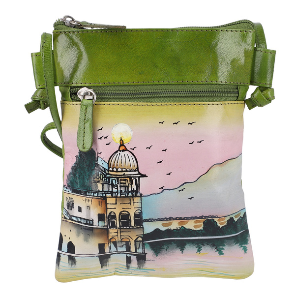 Shop LC SUKRITI Olive Green Color Traditional Jal Mahal Pattern Hand ...