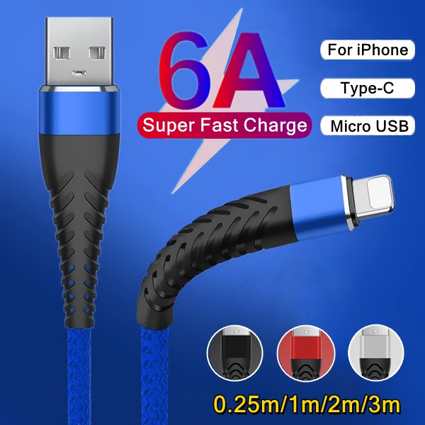 USB Super Fast Charging Cable for iPhone/Android Phone/iPad Charger ...