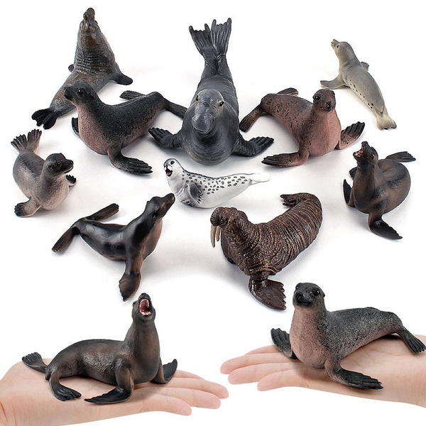 Simulation Mini Marine Life Model Set Seals Sea Lions Anime Walruses ...