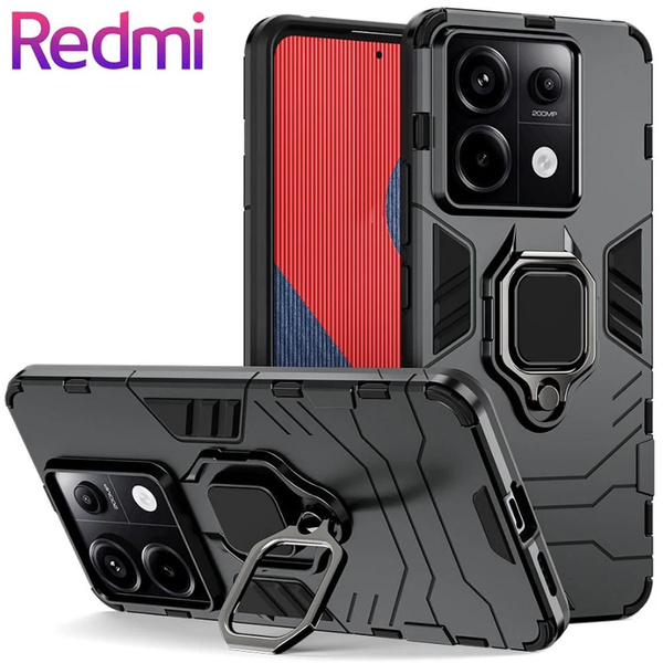 Shockproof Protector Hard Phone Case with Metal Stand for Redmi Note 13 ...