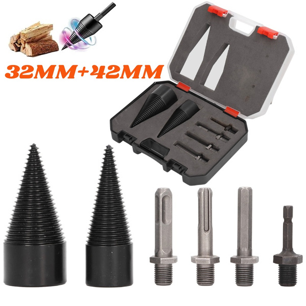 6PCS Removable Firewood Log Splitter Drill Bit, Wood Splitter Drill ...