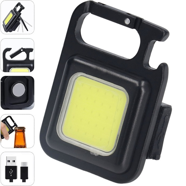 COB Small Flashlights, 500Lumens Bright Rechargeable Keychain Mini ...
