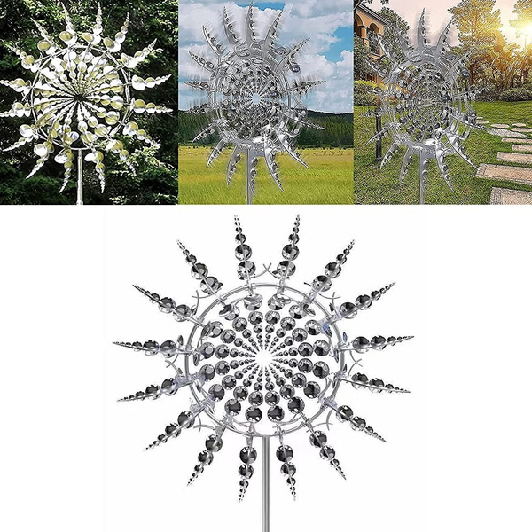 Stainless Steel Metal Windmill Wind Chime Wind Vane Outdoor Wind ...