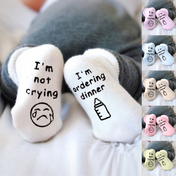 6 Colors Infant Toddler Boys Girls Socks Newborn Baby Funny Letter ...