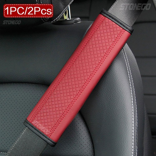 1PC/2Pcs Car Accessories Seat Belt Pu Leather Safety Belt Shoulder ...