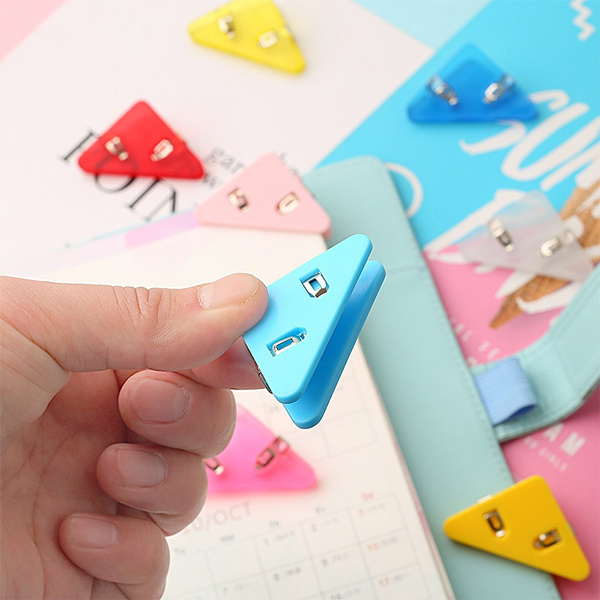 10pcs/set Corner Paper Clips Triangle Page Files Documents Bills Papers ...