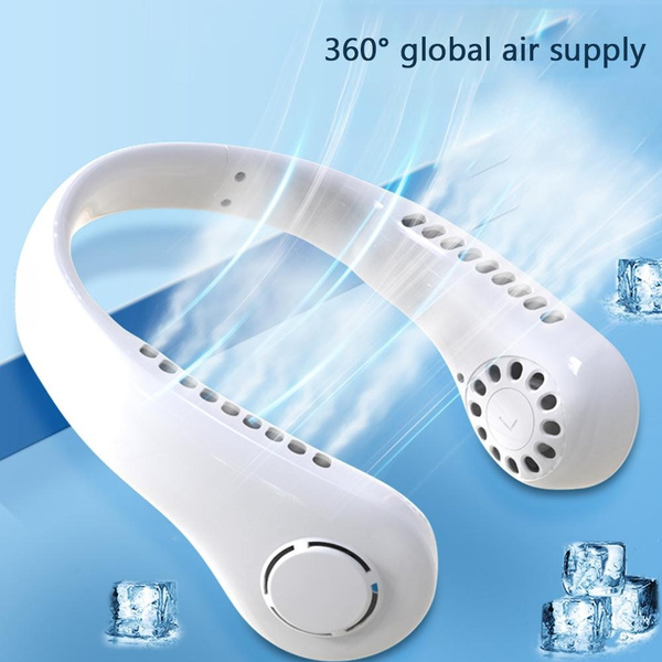 USB Portable Bladeless Hanging Neck Fan Mini Air Conditioner Cooling ...
