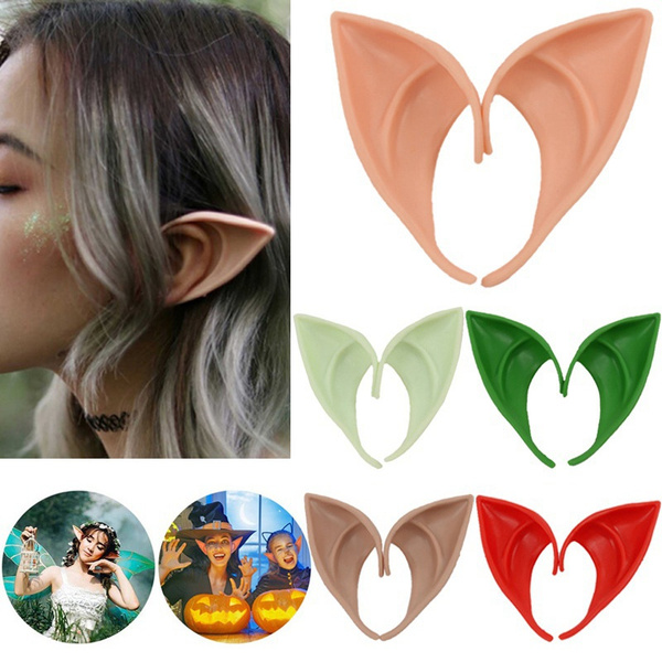 1 Pair Cosplay Fairy Elf Ears For Girls Women Halloween Party Costume Props Fake Latex Angel ...