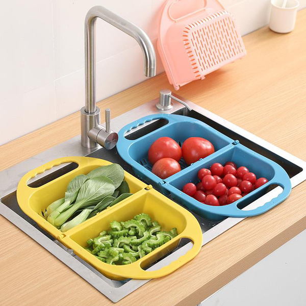 Large Collapsible Multipurpose Strainer Basket, Kitchen Sink Food ...
