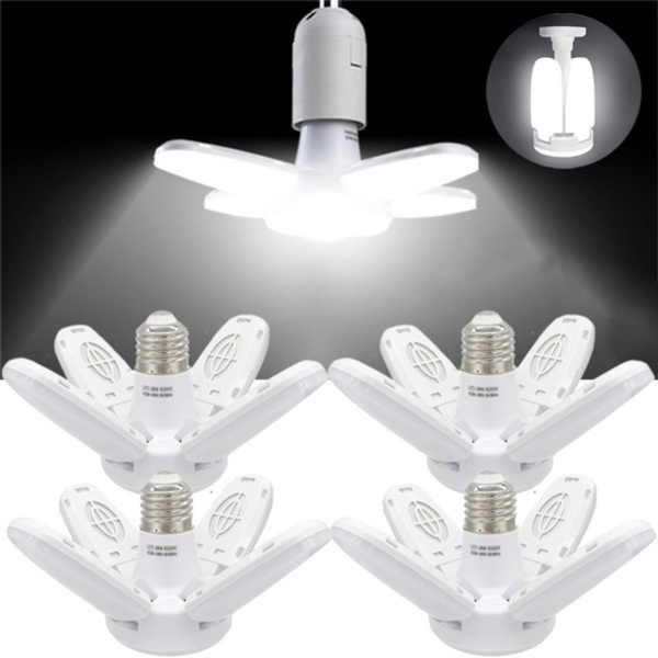 1/2PCS E27 Led Bulb Fan Blade Lamp Garage Light Deformable AC85-265V ...