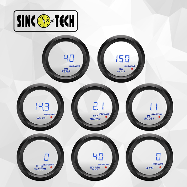 Sinco Tech 611B series LED 2" Boost Water/Oil Temp Gauge Auto Mobile R ...