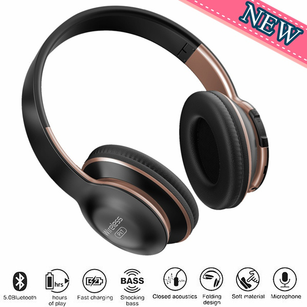 New Foldable Wireless Stereo Headphones, HiFi Bluetooth Headset Deep ...