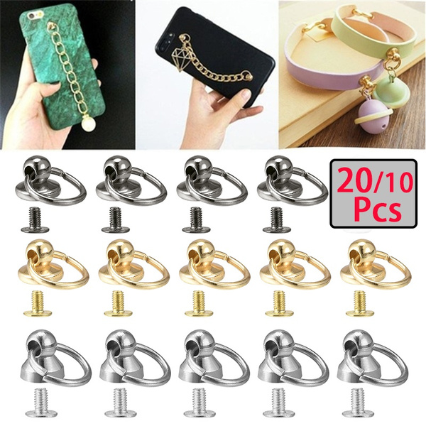 20/10Pcs Pull Ring Rivet O Ring Round Head Stud Screwback Nail Rivet ...