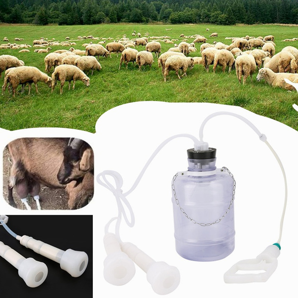 3L Portable Goat Milking Machine Manual Operation Sheep Cow Milker Kit ...