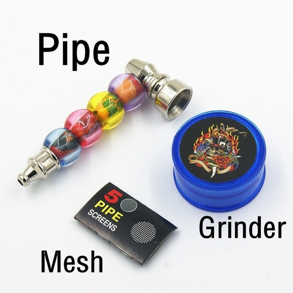 Pocket Metal Pipe Smoking /weeds/ Pipe Tobacco with Grinder Mesh Filter ...