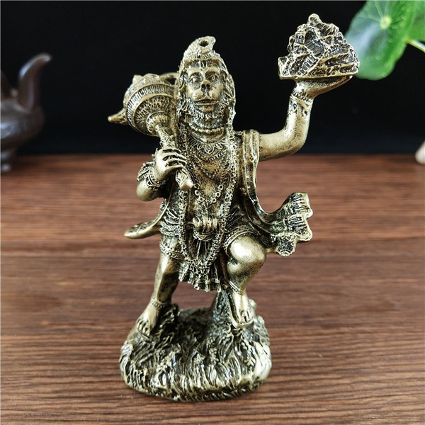 Bronze Color Hanuman Statue Figurine Ornaments Resin Indian Hindu ...