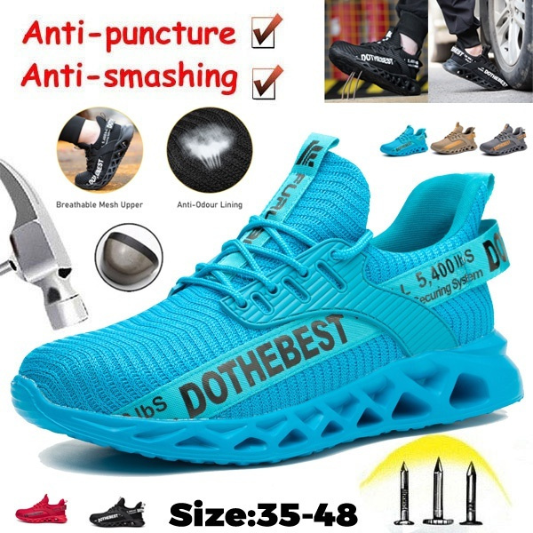 Unisex Safety Shoes Anti-Smashing Anti-Puncture Shoes Steel Toe Head ...