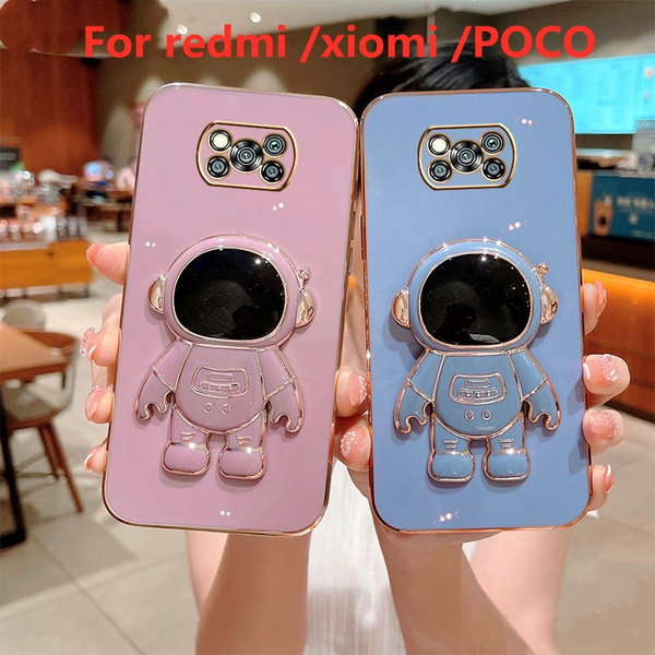 Astronaut Plating Stand Holder Case For Poco X3 Pro NFC X4 M3 M4 F3 For ...