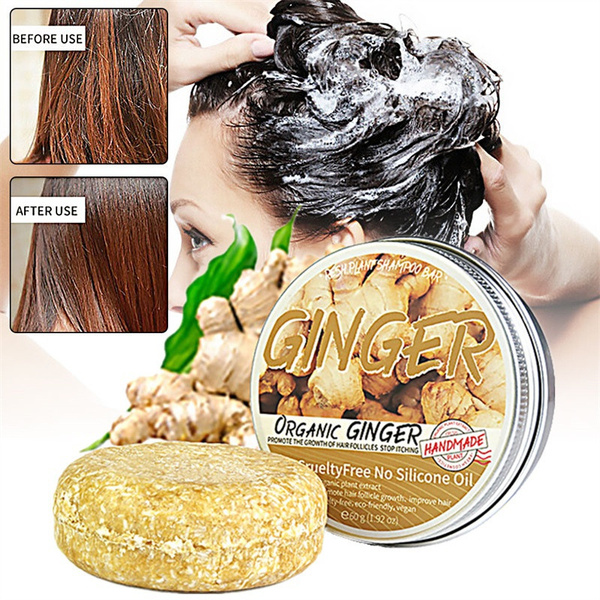 Organic Natural Hair Darkening Shampoo Bar Loss Ginger Soap for Hair ...