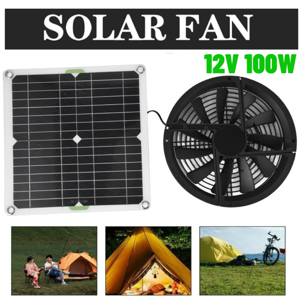 Solar Panel Powered Fan 100W 12V Solar Exhaust Fan Waterproof ...